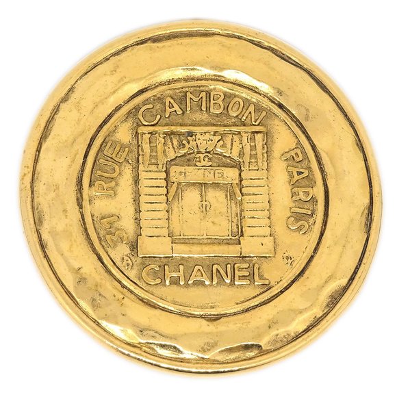 CHANEL | Jewelry | Chanel 9861994 Rue Cambon Engraved Brooch Gold 115 ...